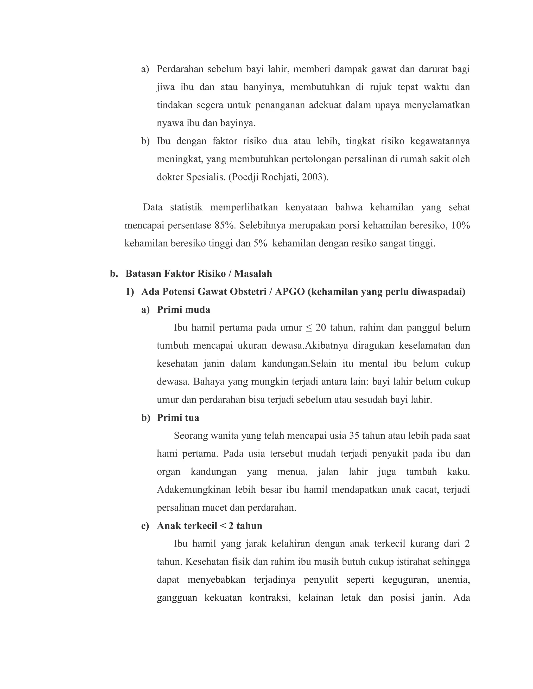 Bab ii kehamilan risiko tinggi | DOCX