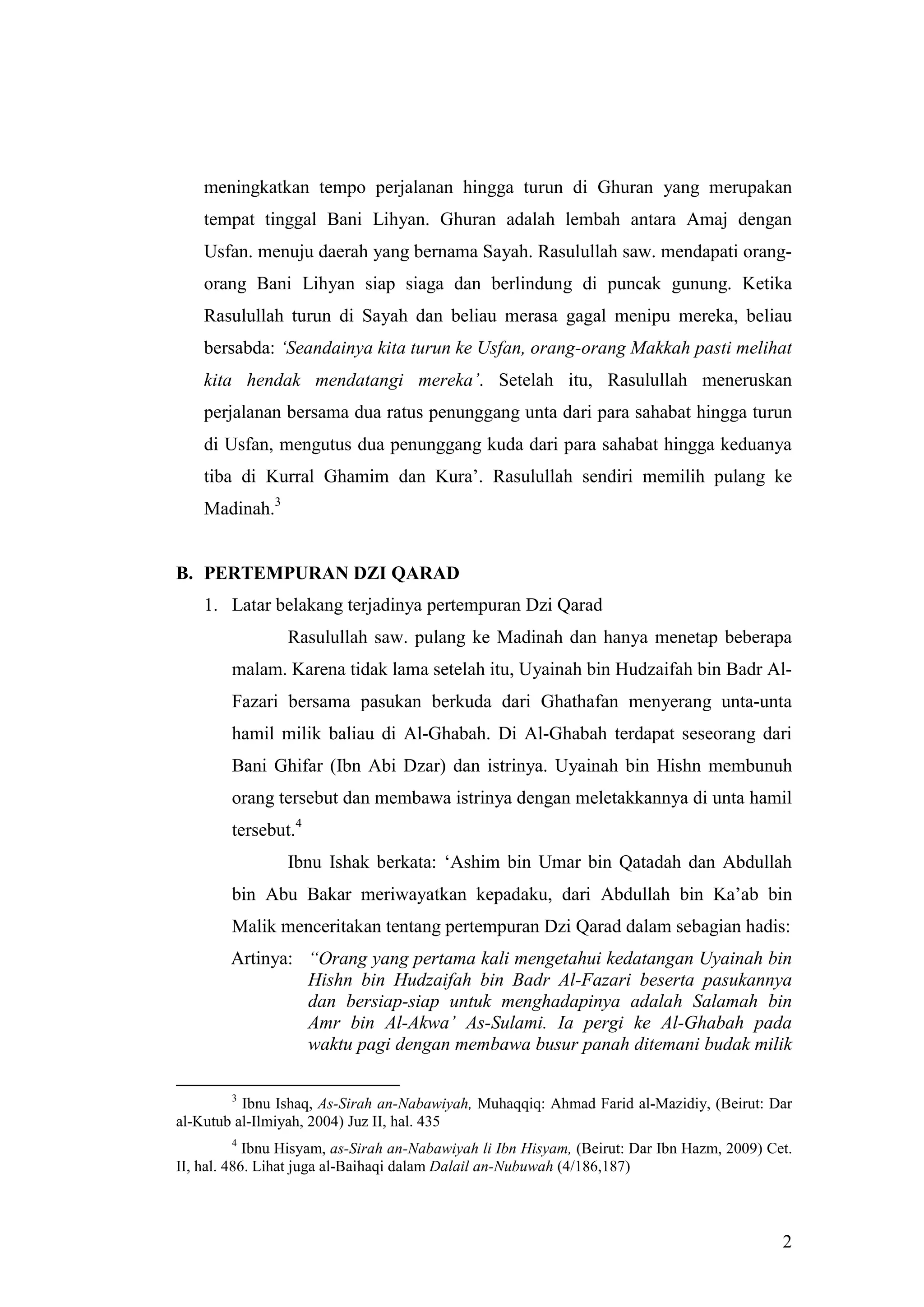 Sirah Nabawiyah: Sejarah Nabi Muhammad saw tahun 6 hijriyah | PDF