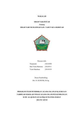 Sirah Nabawiyah: Sejarah Nabi Muhammad saw tahun 6 hijriyah | PDF