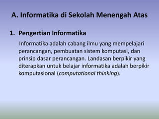Mtaeri Pembelajaran BAB I Informatika Kelas X SMK | PPTX