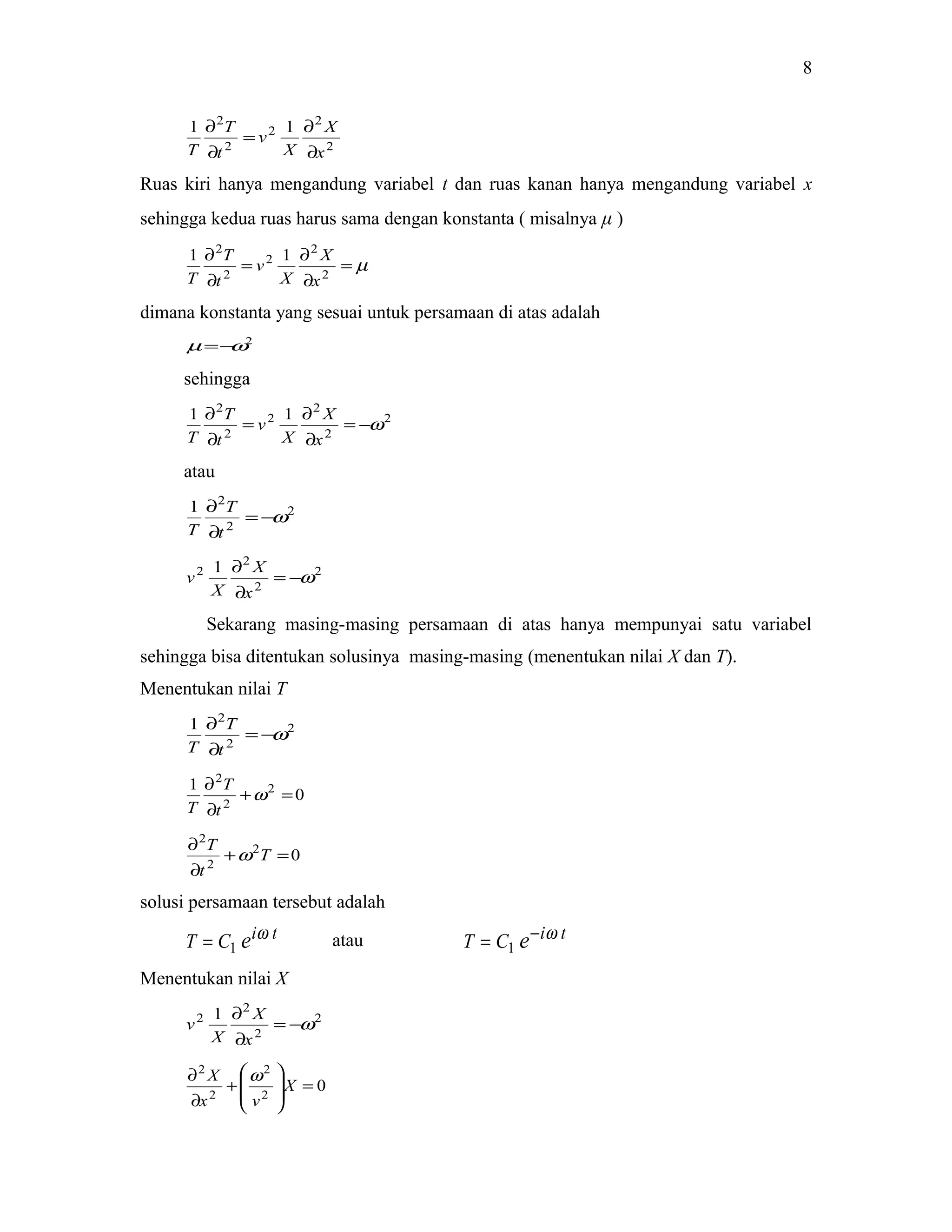 Bab ii pembahasan a. persamaan schrodinger pada gerak partikel b | DOC