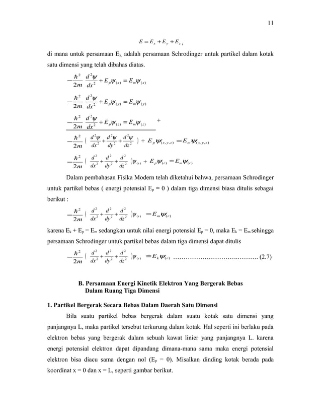 Bab ii pembahasan a. persamaan schrodinger pada gerak partikel b | DOC