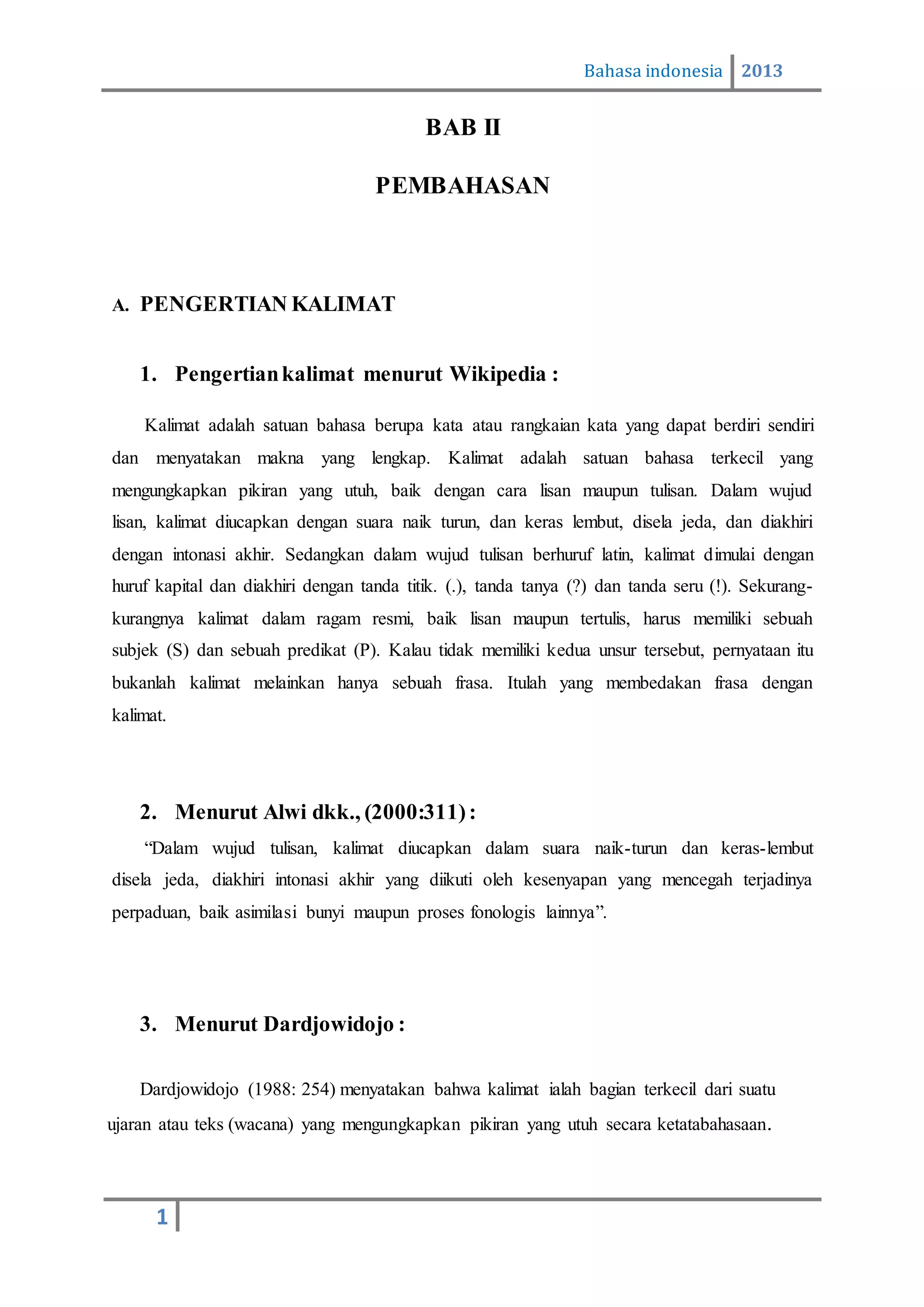 Bab ii pembahasan bi | DOCX