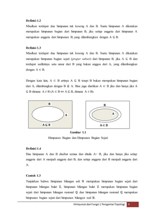 Bab ii pengantar topologi | PDF