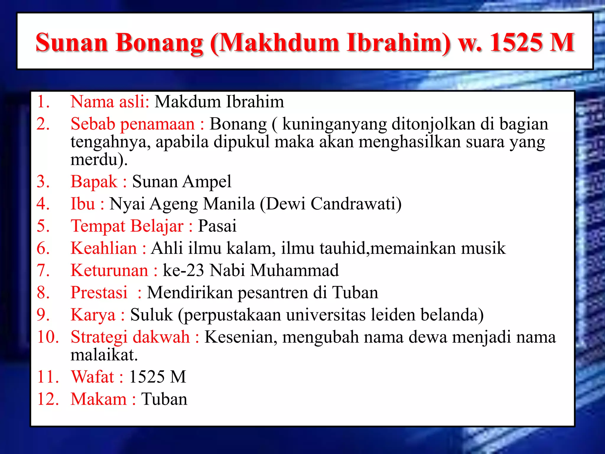 Bab II Peran Walisongo di Indonesia Part I ( Biografi Walisongo) | PPTX