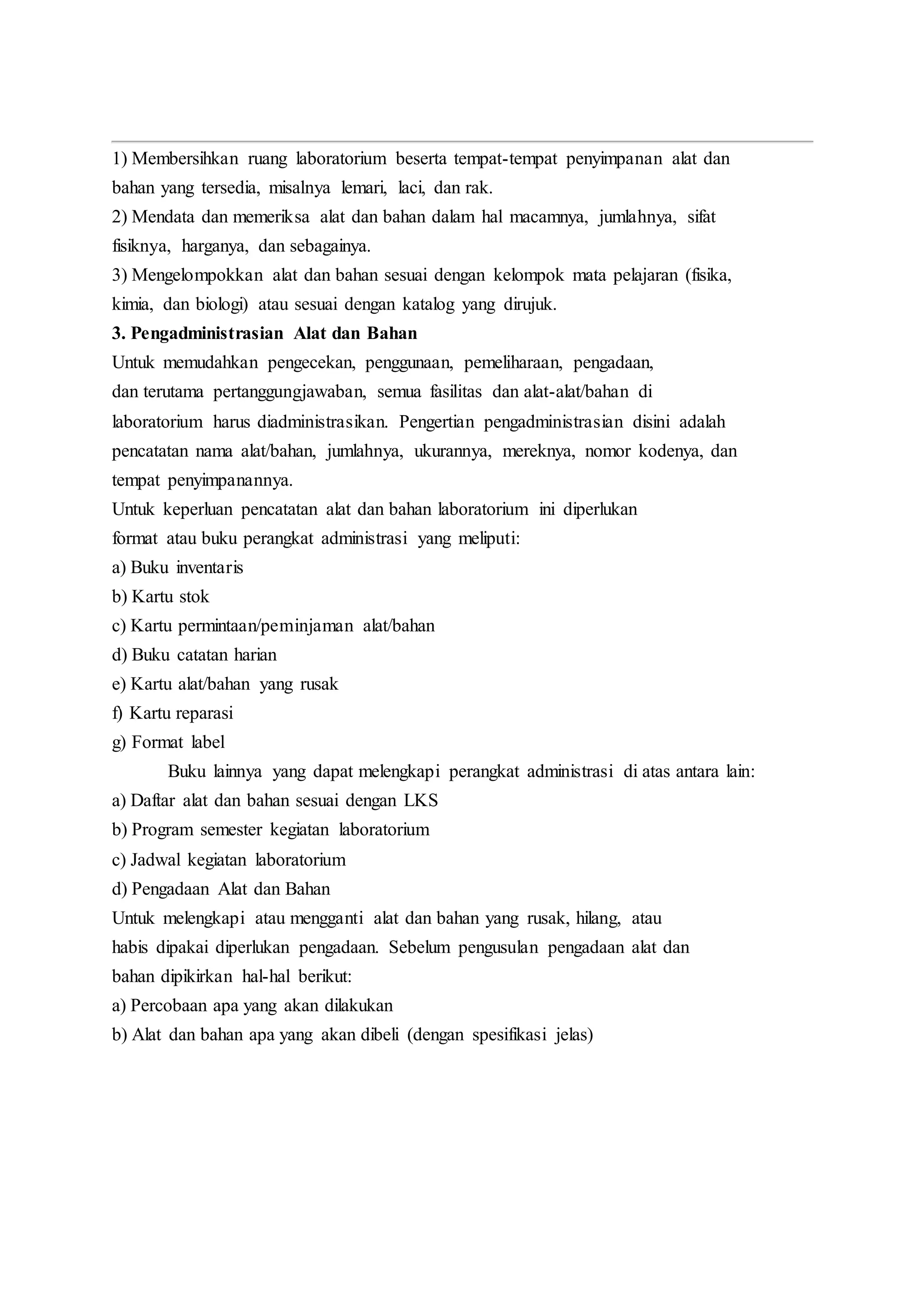 Bab ii rencana kegiatan laboratorium ipa | PDF