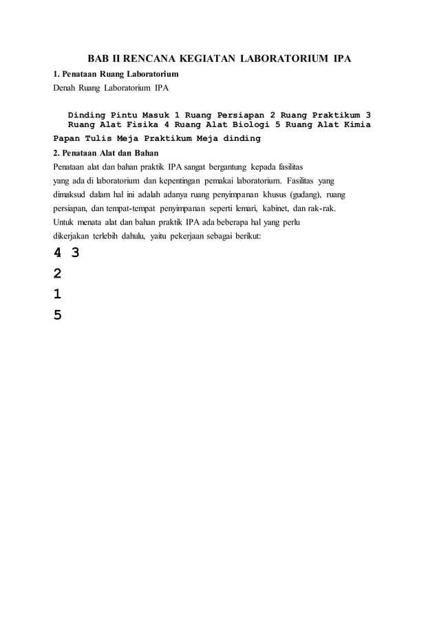 Bab ii rencana kegiatan laboratorium ipa | PDF