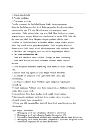 Bab ii rencana kegiatan laboratorium ipa | PDF