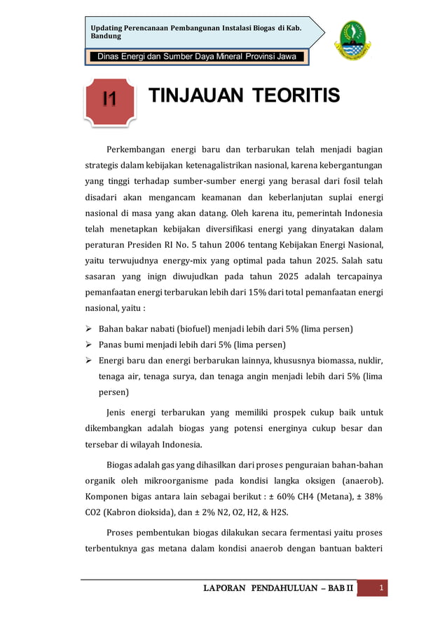Bab ii tinjauan teoritis lapdul biogas | PDF