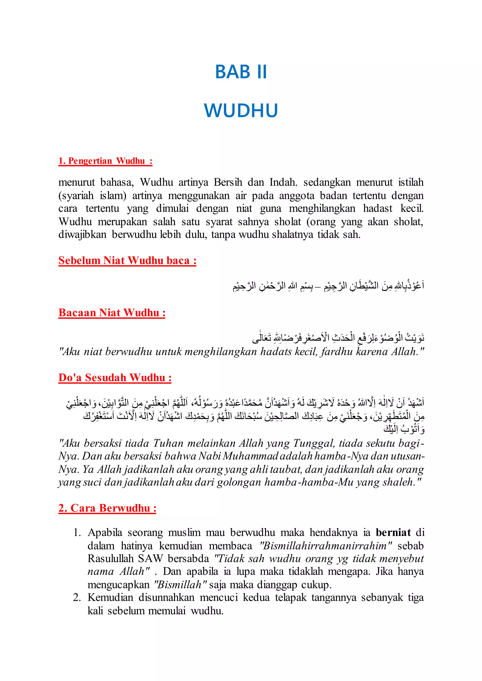 Bab ii wudhu | PDF