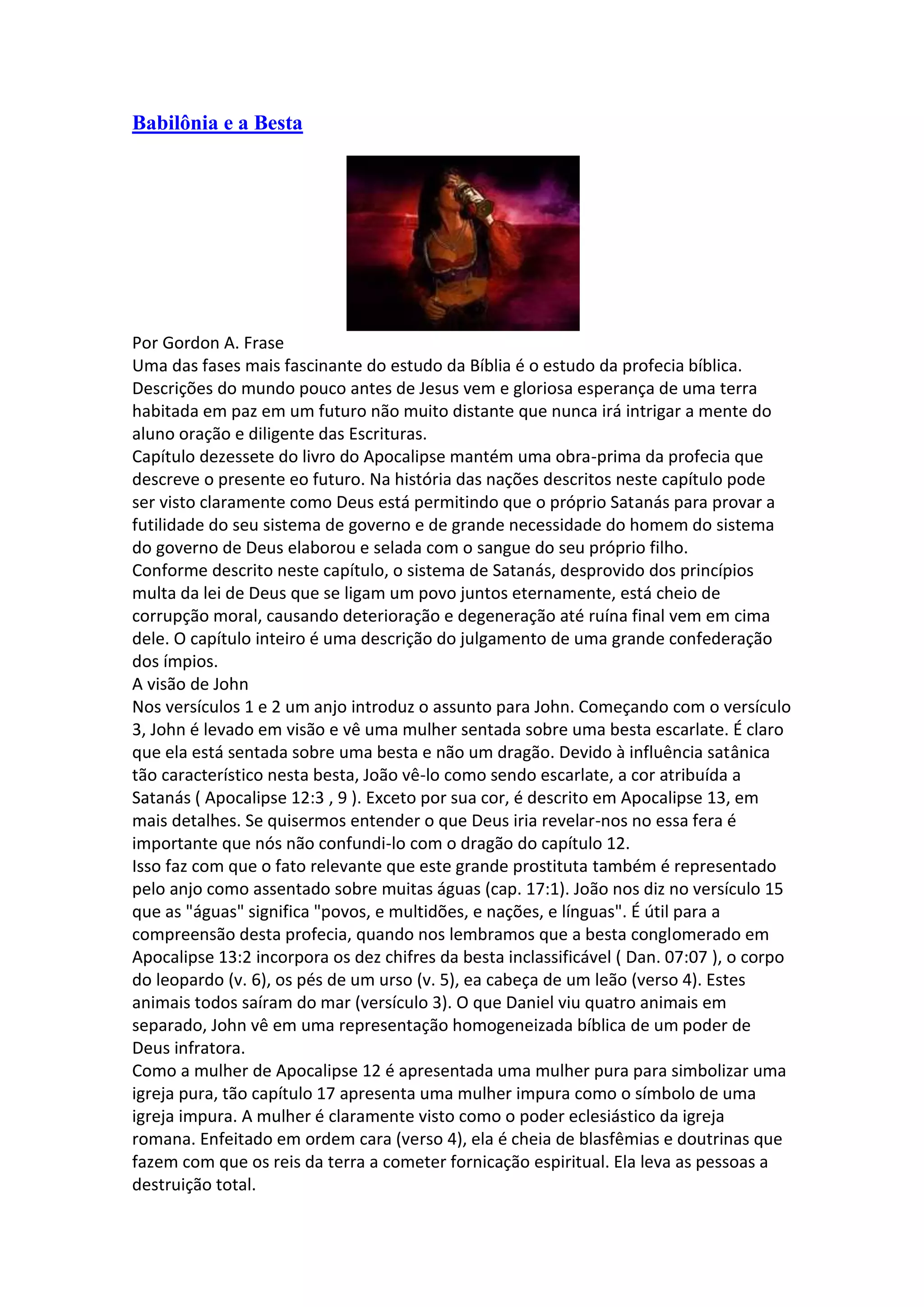Babilônia e a besta | DOCX