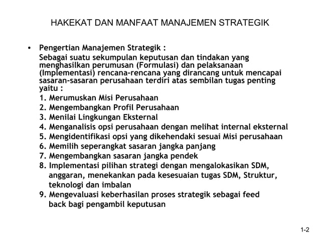 Bab i manajemen strategis | PPT