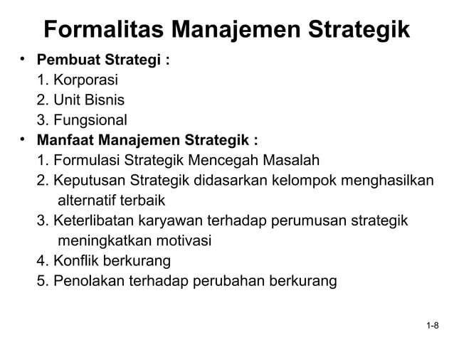 Bab i manajemen strategis | PPT