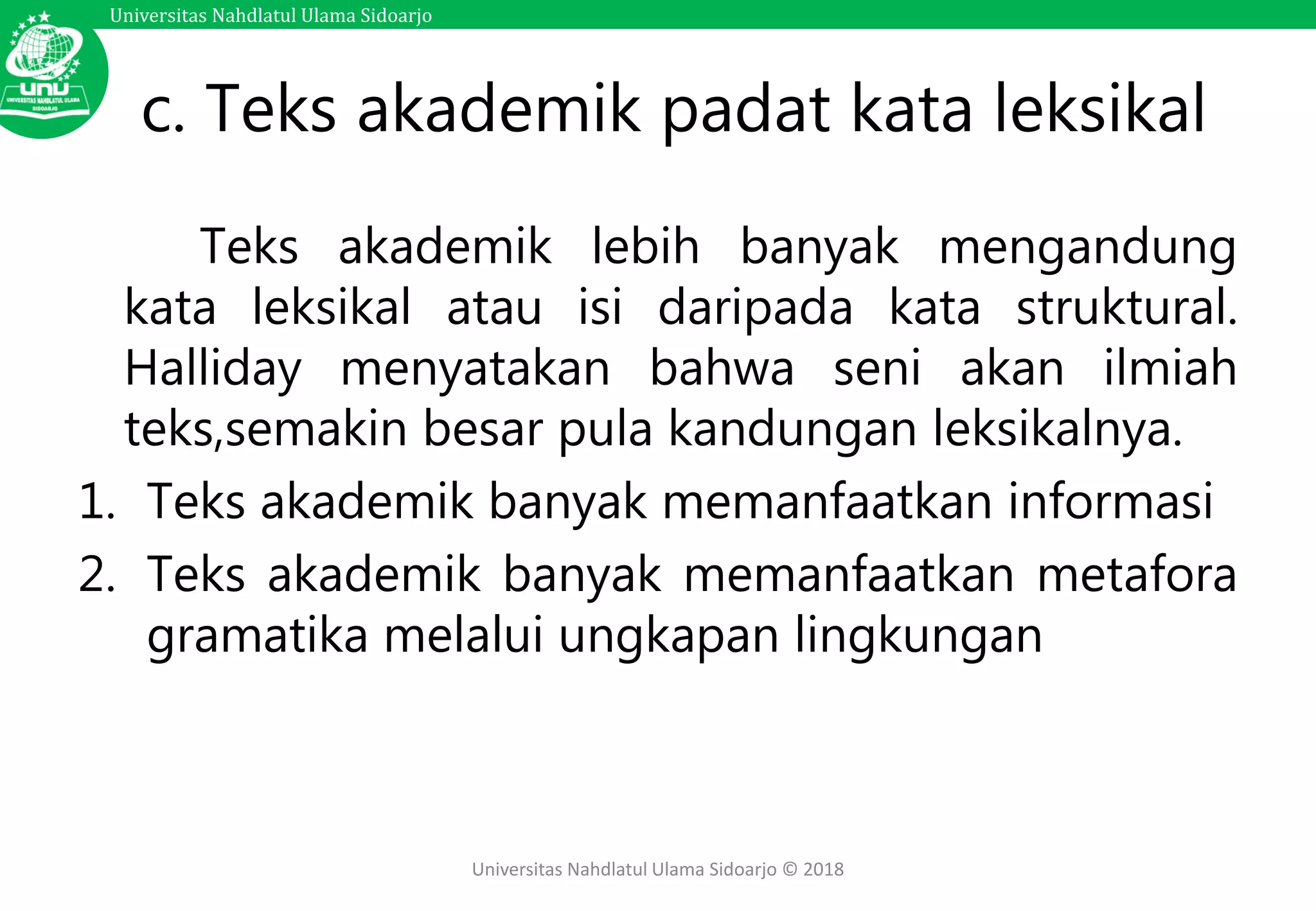 Bab 1 mengeksplorasi_teks_akademik_dalam_genre_makro[1] | PPT