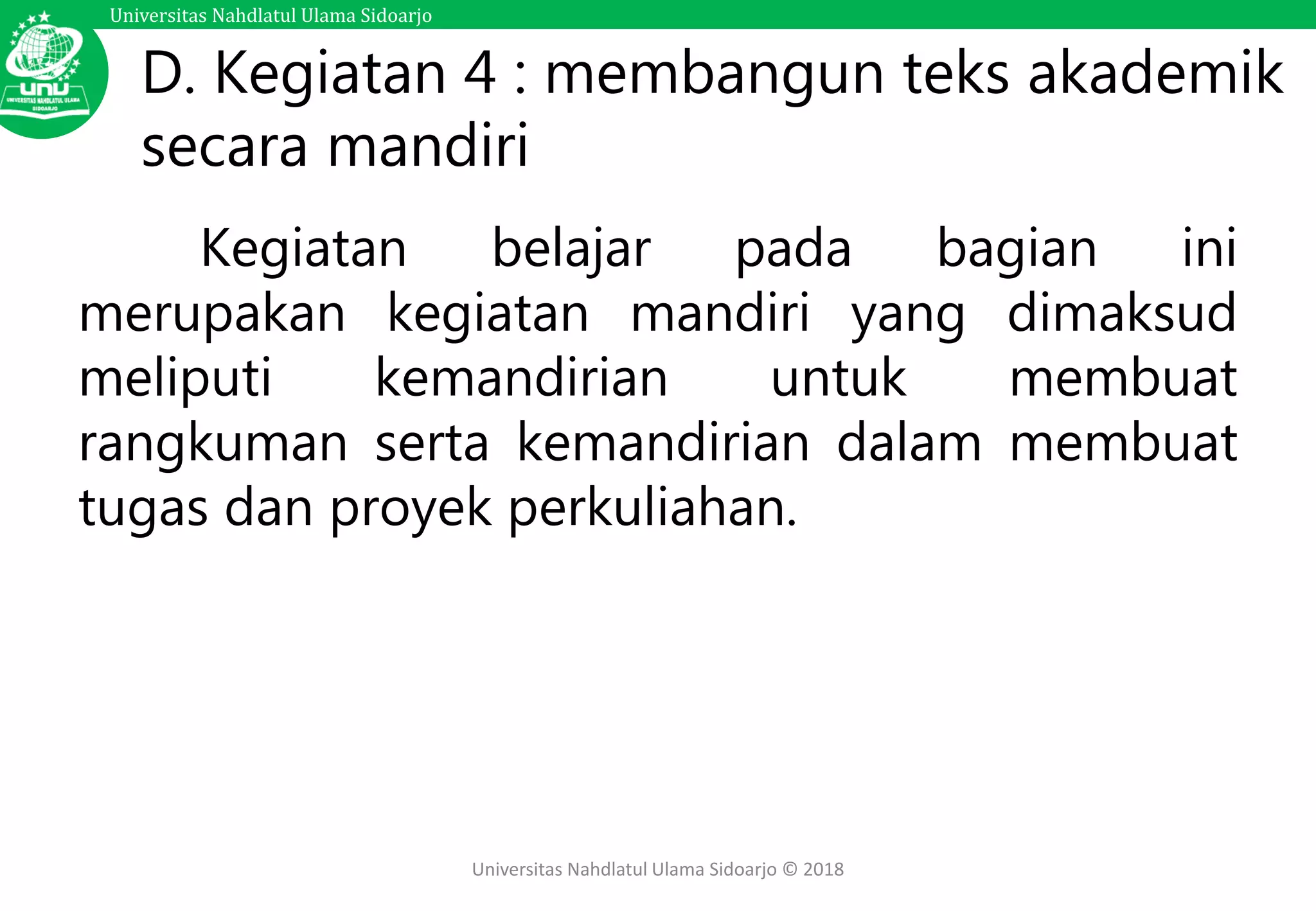 Bab 1 mengeksplorasi_teks_akademik_dalam_genre_makro[1] | PPT