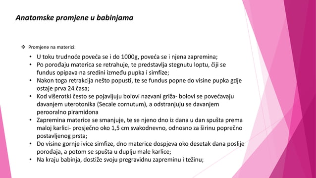Babinje i anatomske promjene u babinjama | PPTX