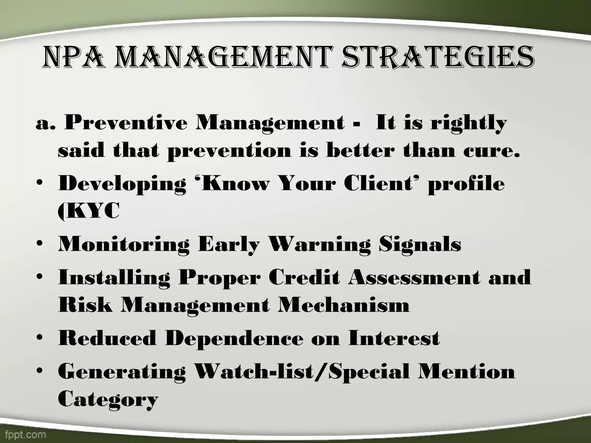 Non Performing Assets (NPA) | PPT