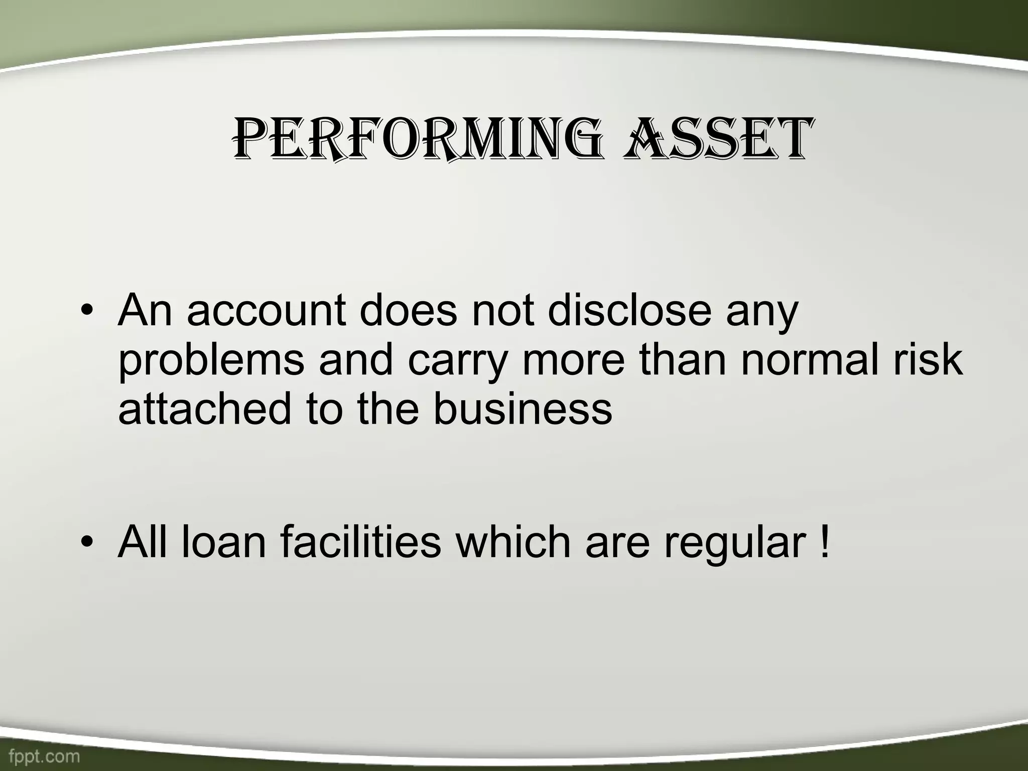 Non Performing Assets (NPA) | PPT