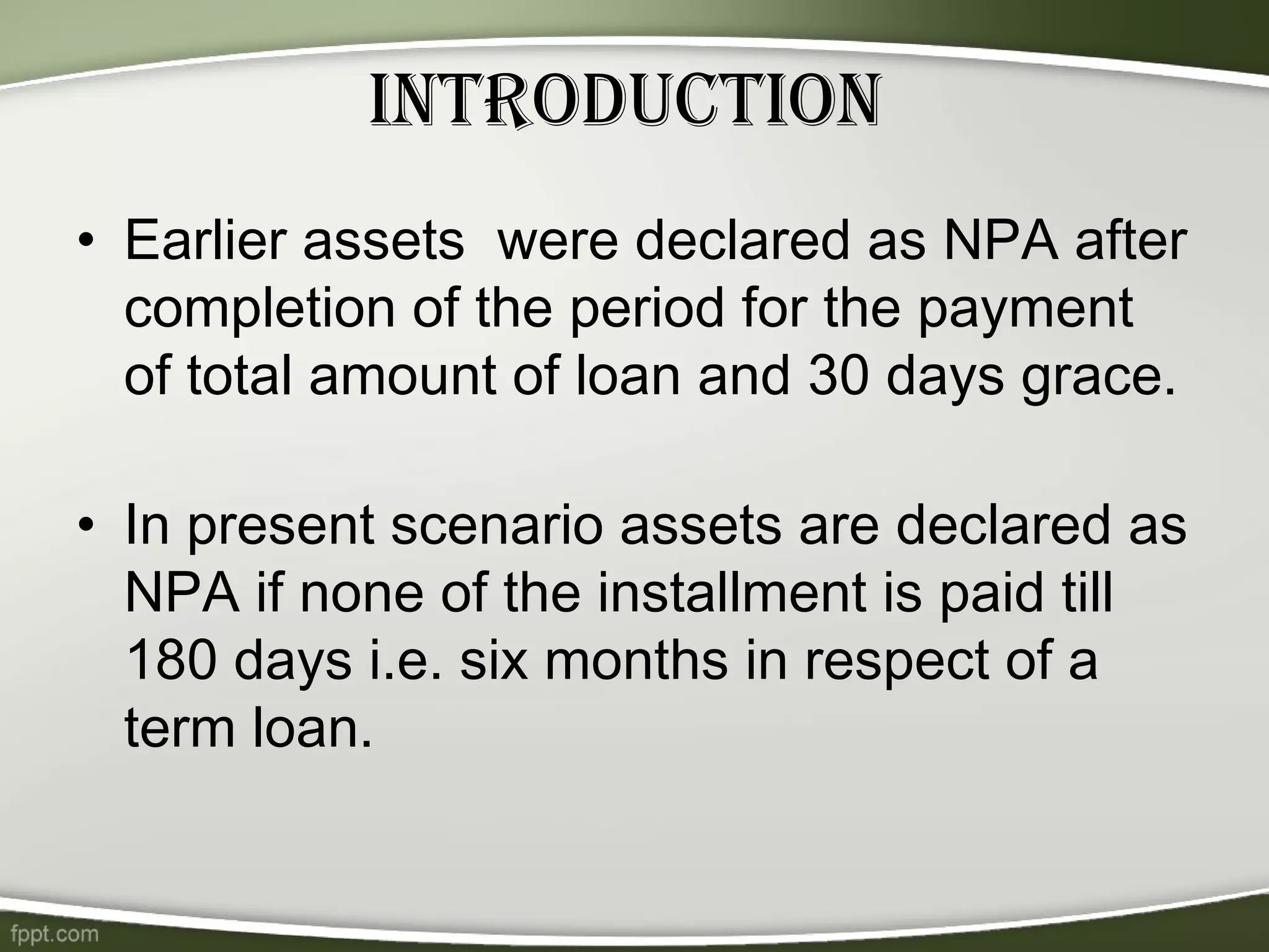 Non Performing Assets (NPA) | PPT