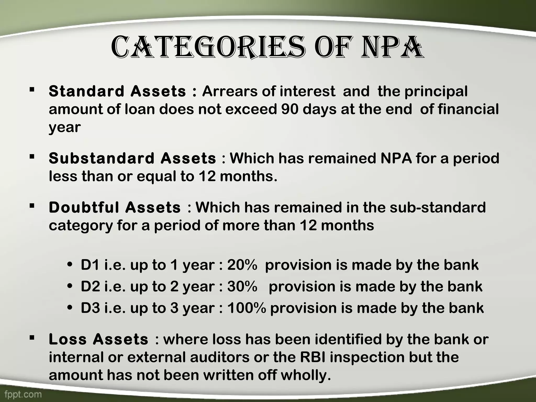 Non Performing Assets (NPA) | PPT