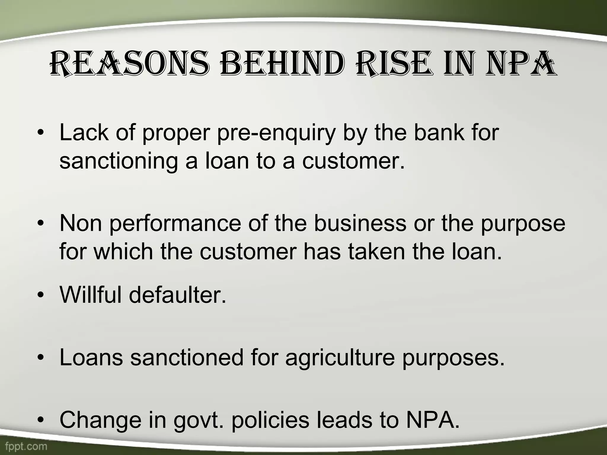 Non Performing Assets (NPA) | PPT