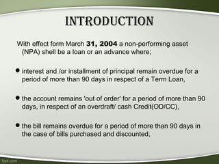 Non Performing Assets (NPA) | PPT