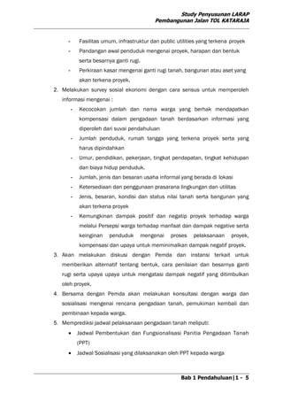 Study LARAP Tol KATARAJA - KAMAL MUARA-RAJEG | PDF