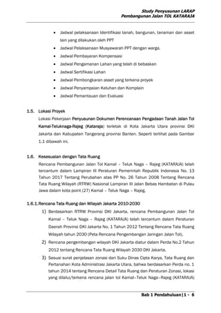 Study LARAP Tol KATARAJA - KAMAL MUARA-RAJEG | PDF