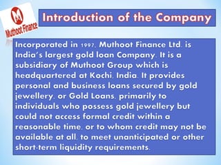ppt on Muthoot finance | PPT