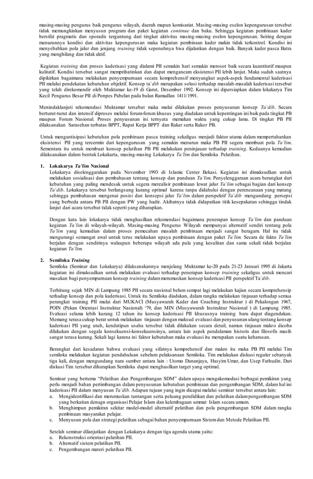 Sejarah kaderisasi pii | DOC