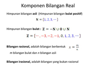 Matematika Dasar Bab I Sistem Bilangan Riil | PPSX