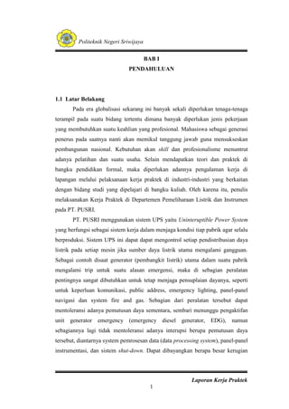 Bab i sistem kerja ups (uninterruptible power system) pada central control room pabrik 1 b di pt ...