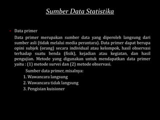 Bab i statistik,statistika, dan macam macam data | PPT