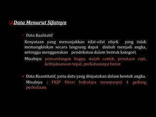 Bab i statistik,statistika, dan macam macam data | PPT