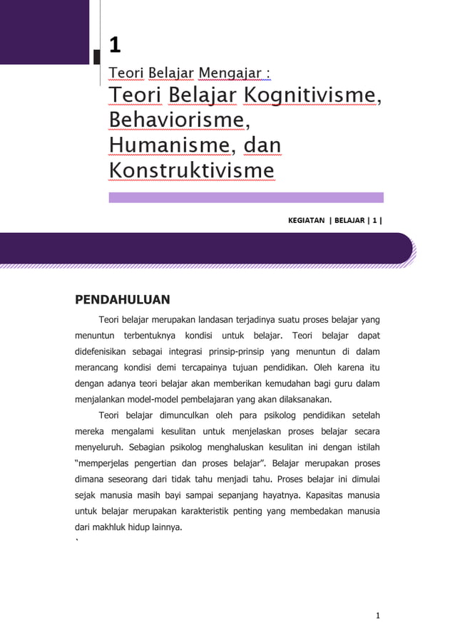 Teori belajar Kognitivisme, Behaviorisme, Humanisme, Dan ... Teori belajar Kognitivisme, Behaviorisme, Humanisme, Dan ...