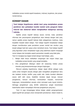 Teori belajar Kognitivisme, Behaviorisme, Humanisme, Dan ...