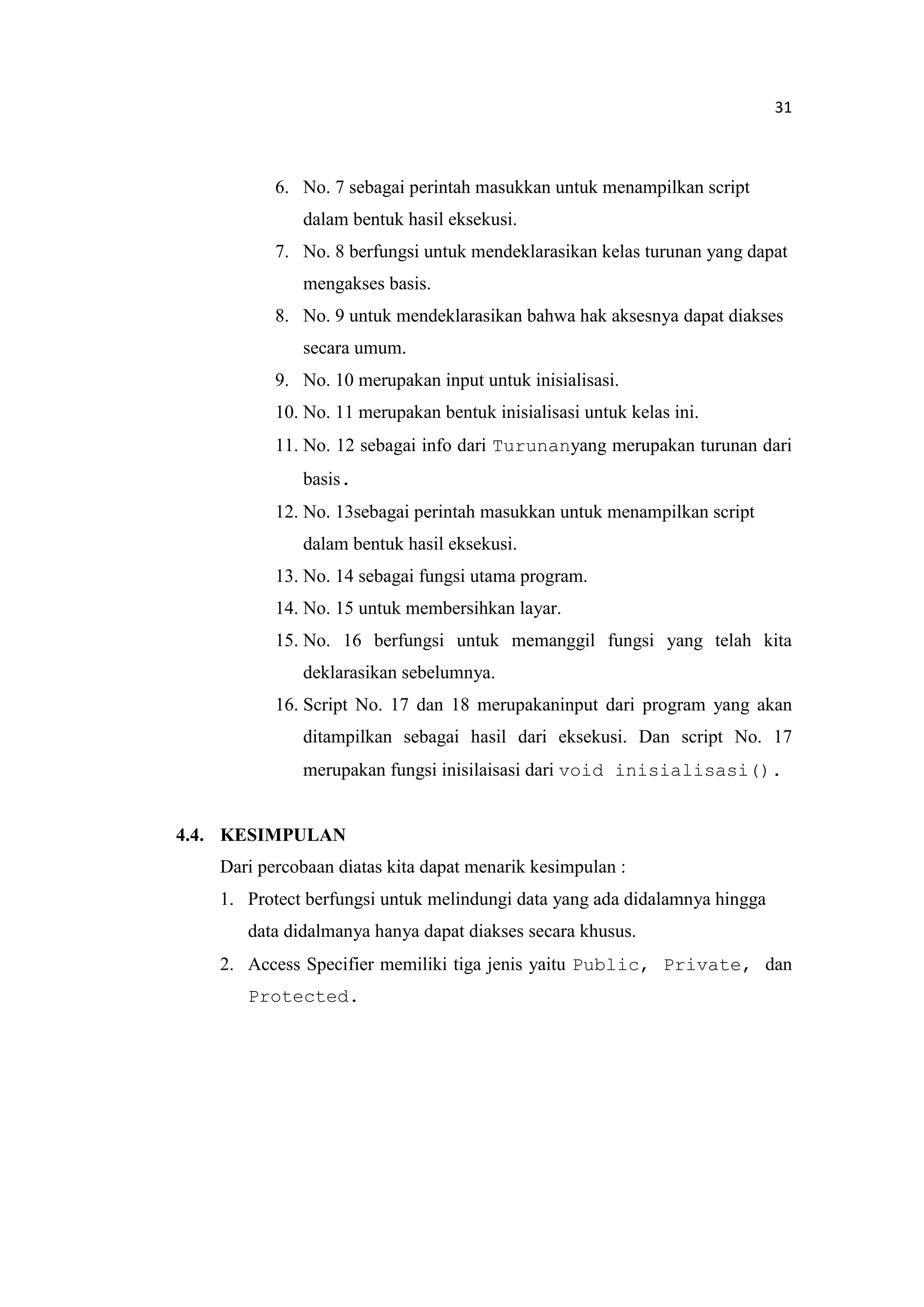 BAB 4 PBO C++ PENGENALAN ACCESS SPECIEFER | PDF