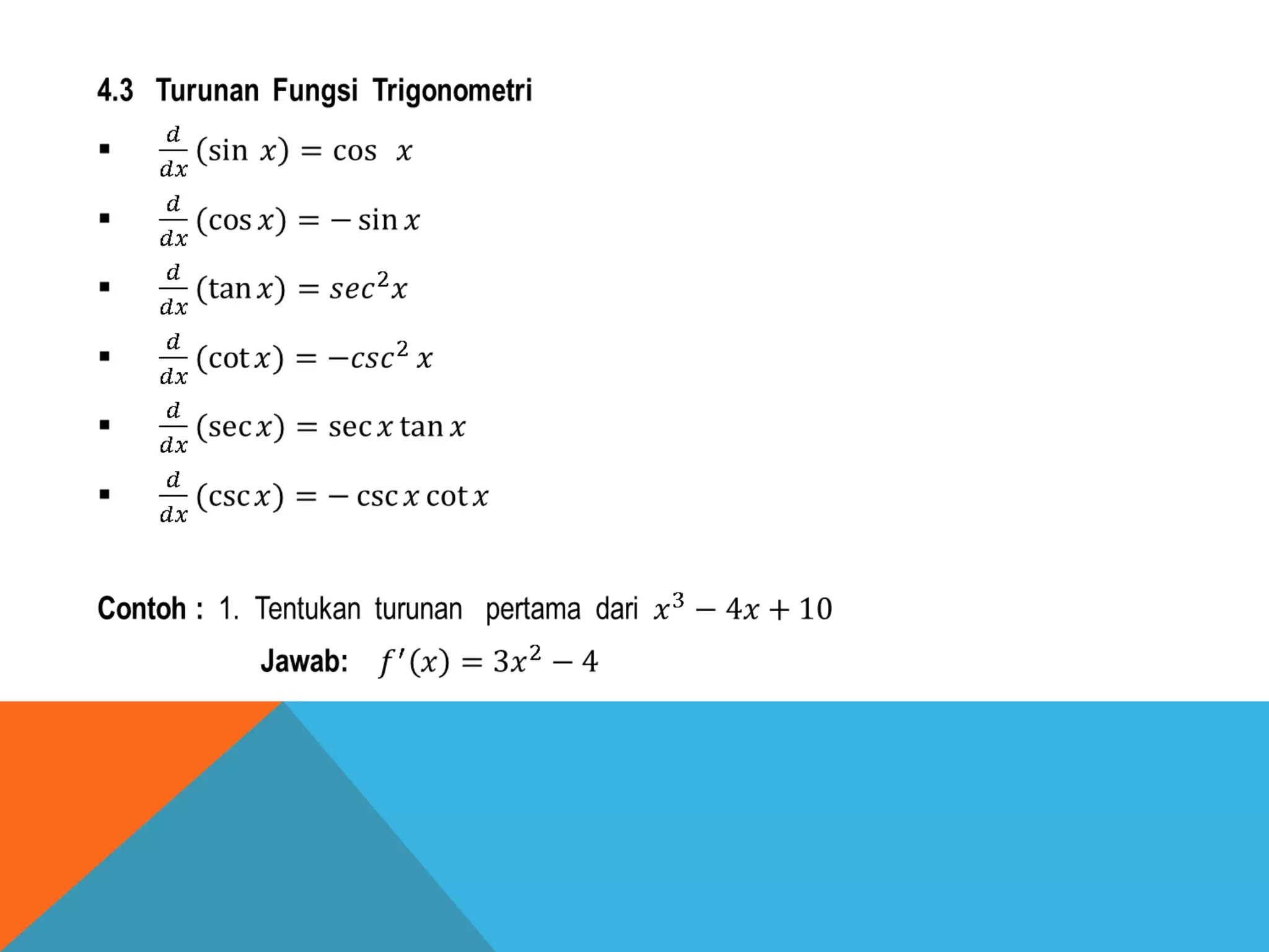Bab 4. Turunan ( Kalkulus 1 ) | PPS