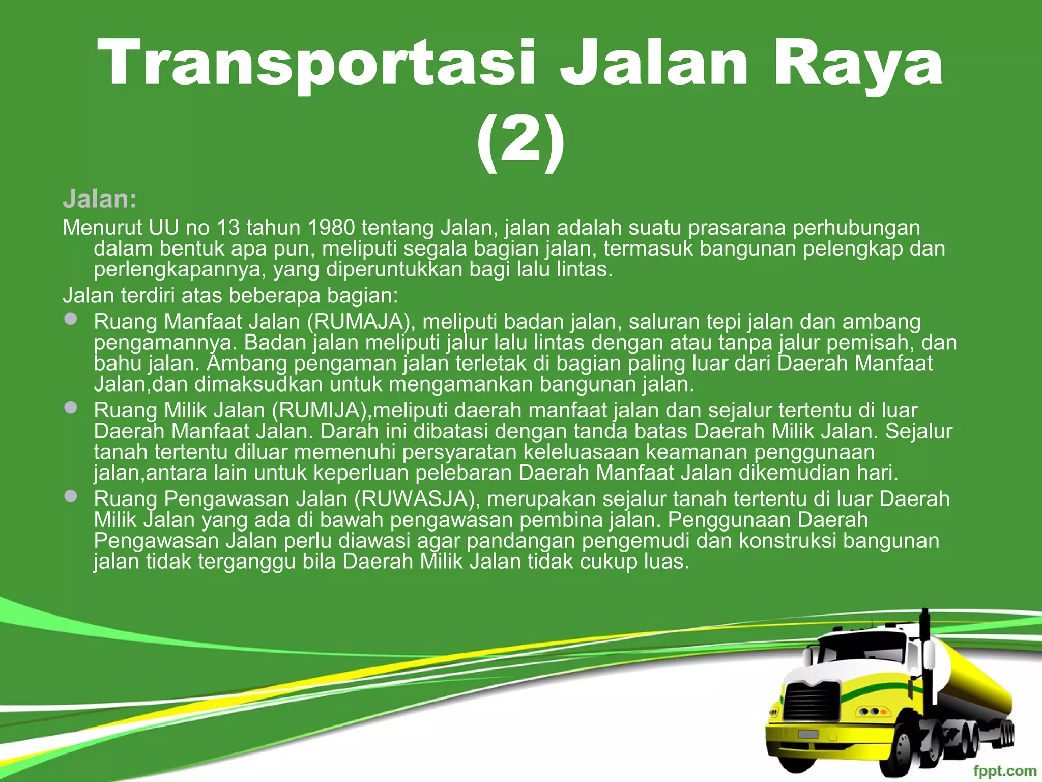 Bab iv sistem transportasi darat | PPT