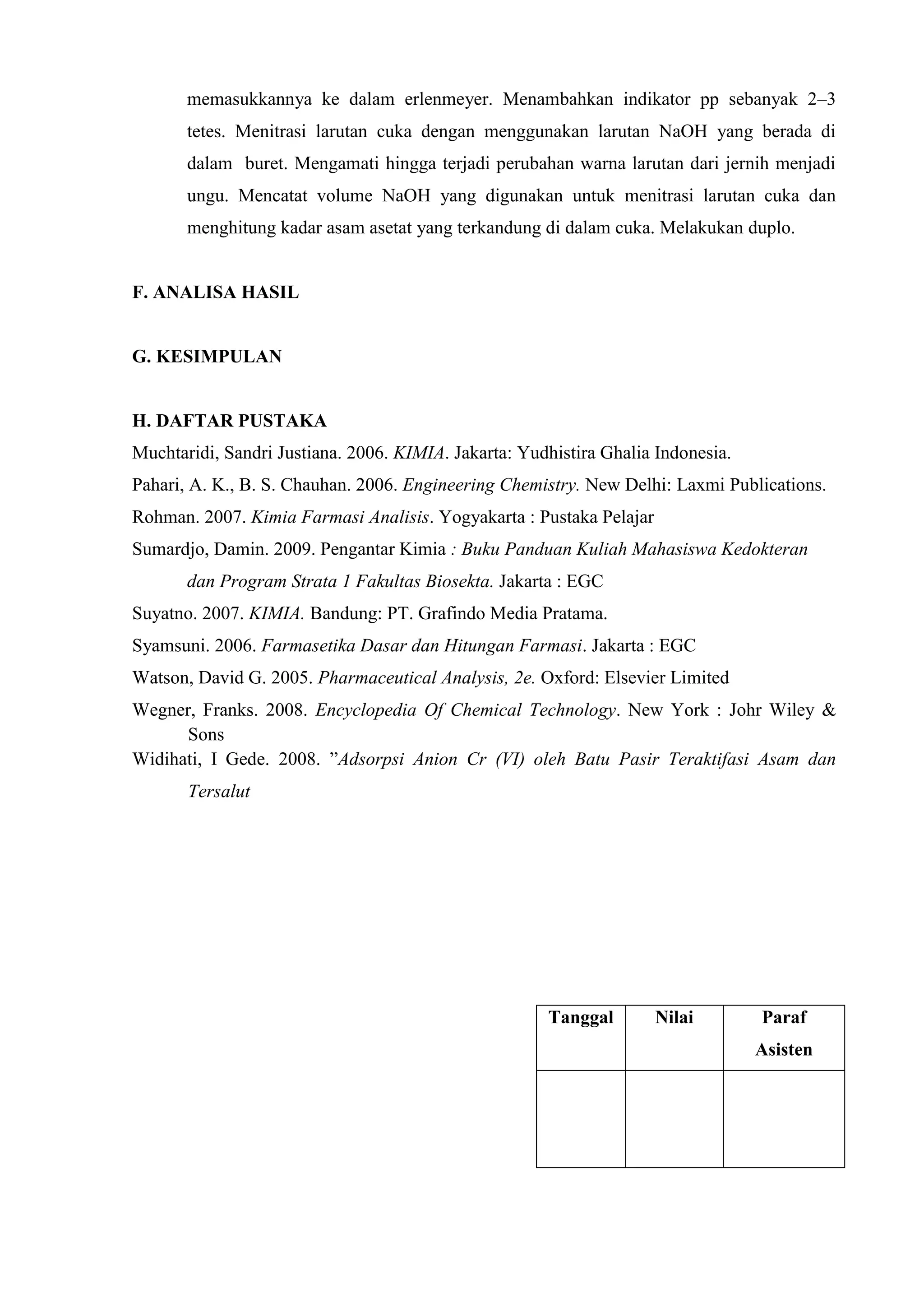 Bab iv asidi alkalimetri | DOCX