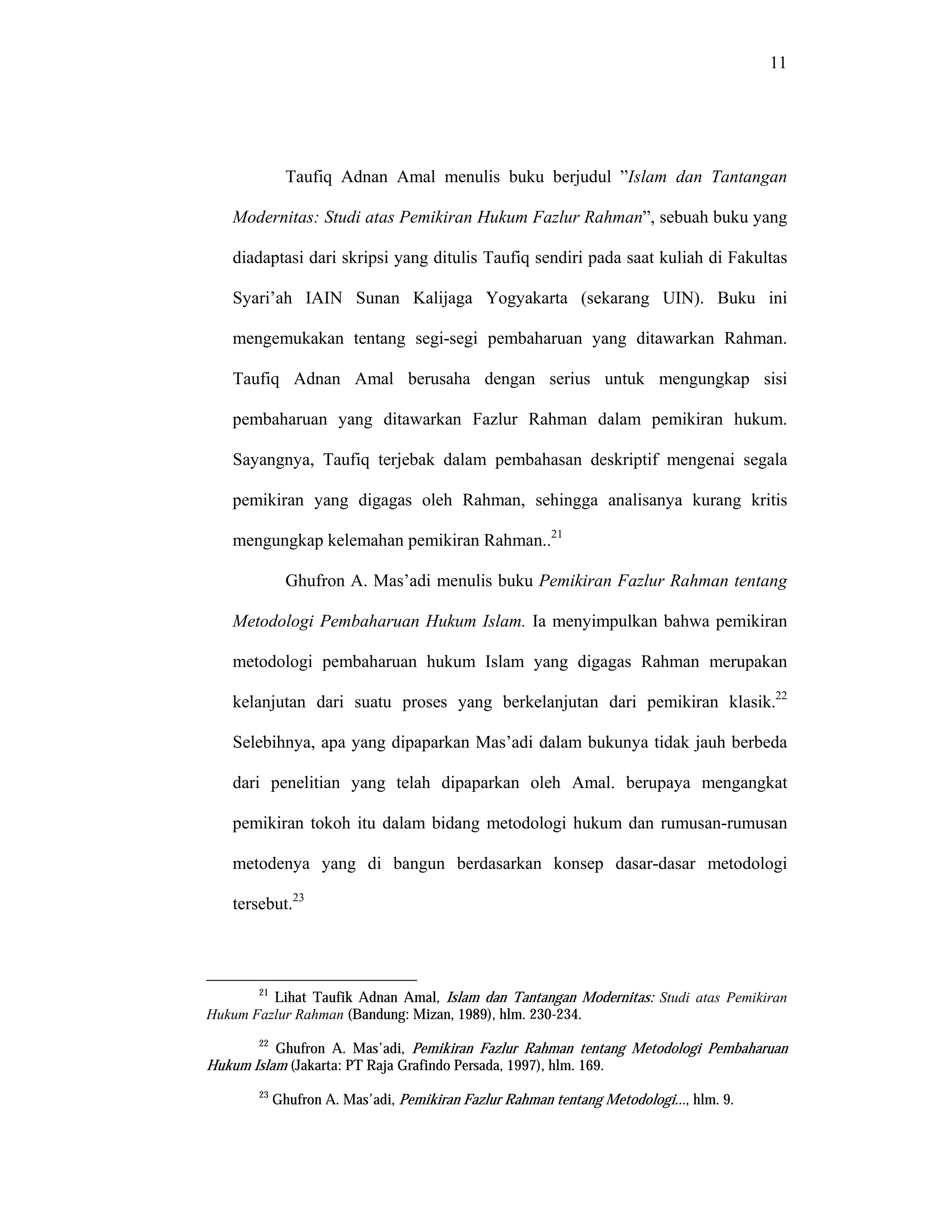 Pemikiran Fazlur rahman | PDF