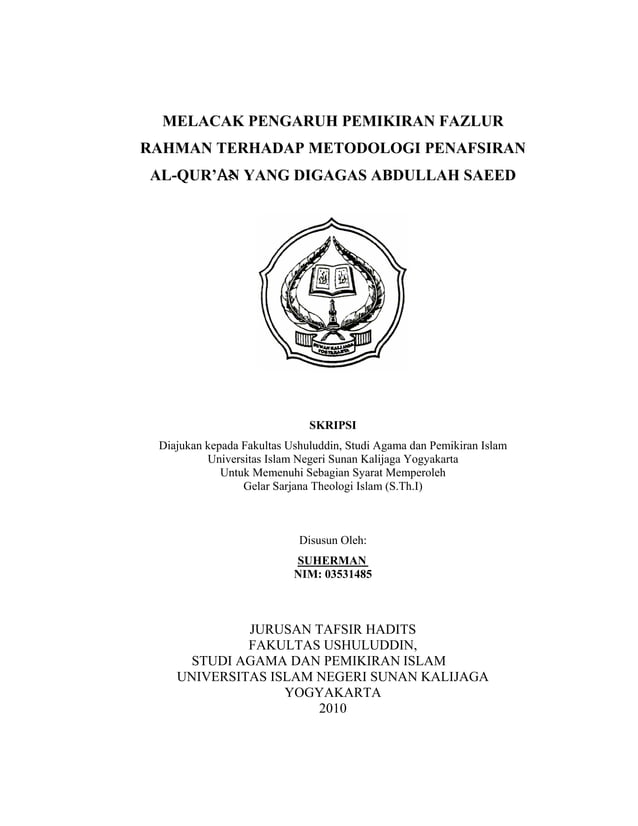 Pemikiran Fazlur rahman | PDF