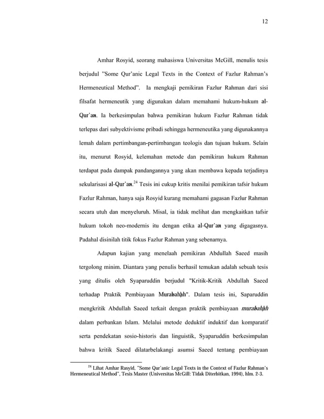 Pemikiran Fazlur rahman | PDF