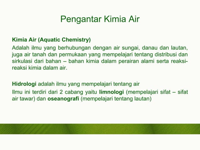 kimia air | PPT