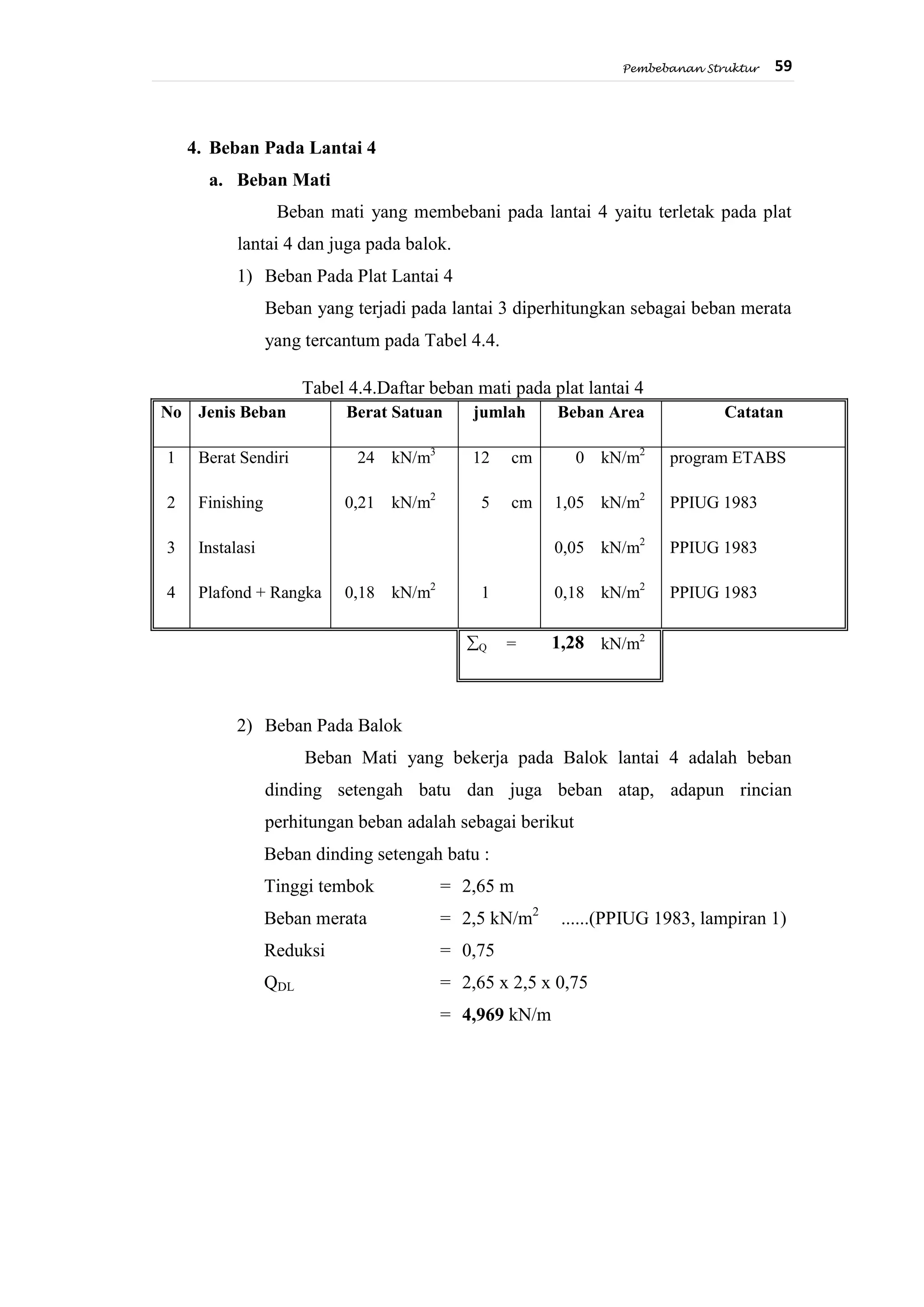 Bab iv pembebanan struktur | PDF