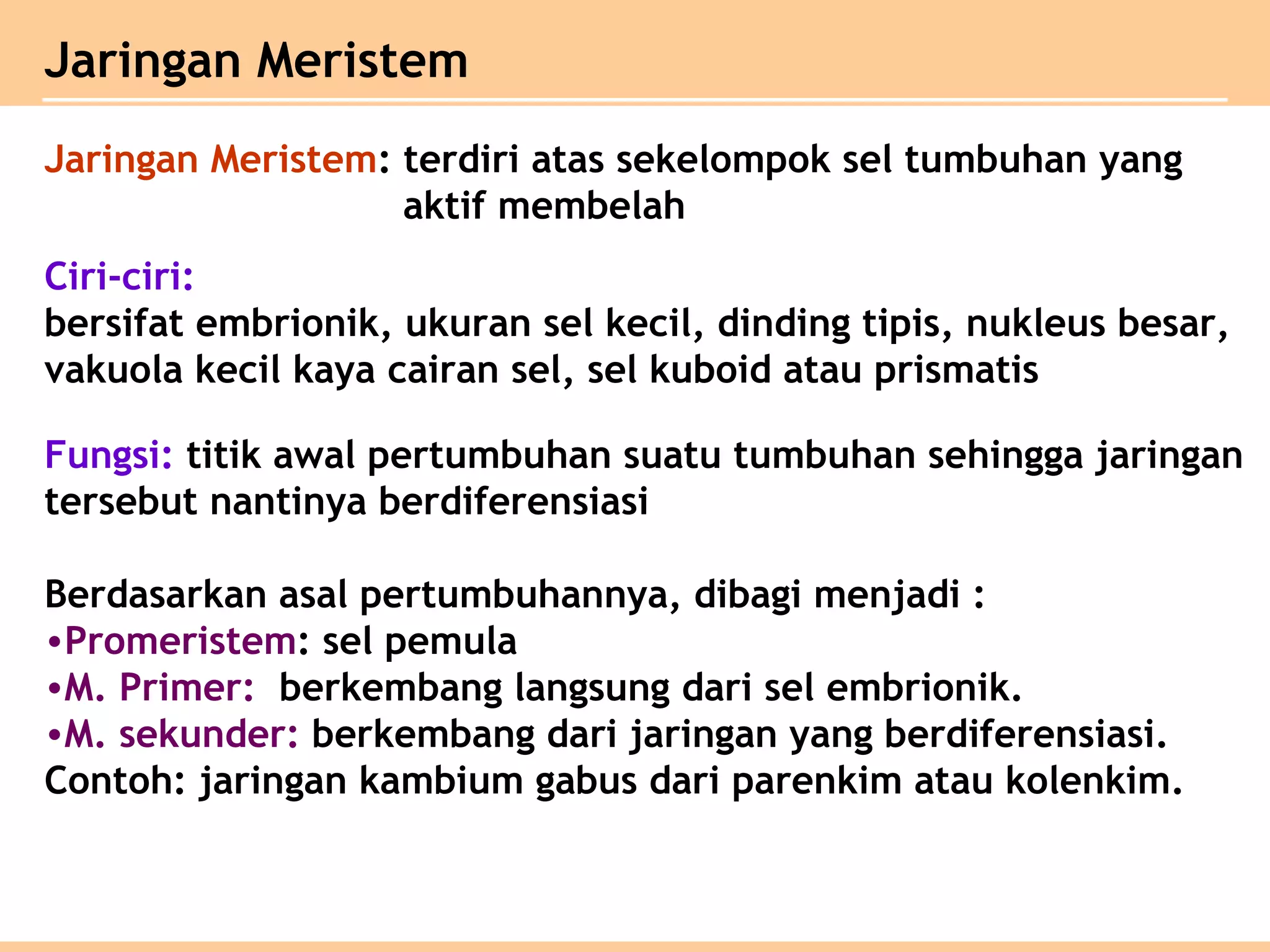 Bab jaringan tumbuhan | PPT