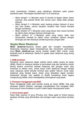 Bab keluar benjolan tapi bisa masuk lagi | PDF