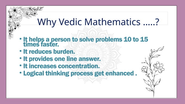 vedic multipication using ancient Indian sutras | PPTX
