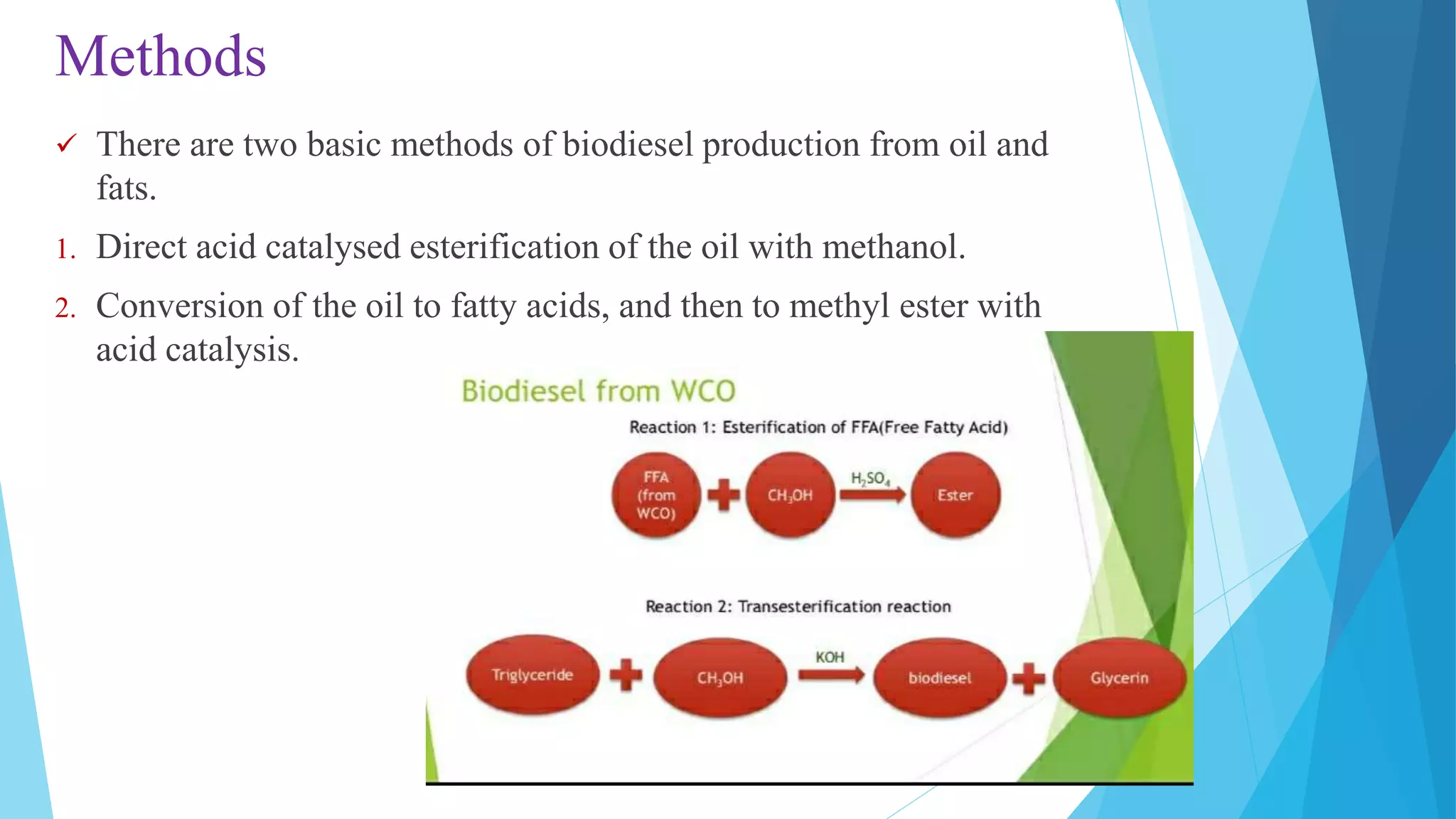 Biodiesel production from waste cooking oil by using an ultrasonic tabular reactor | PPTX