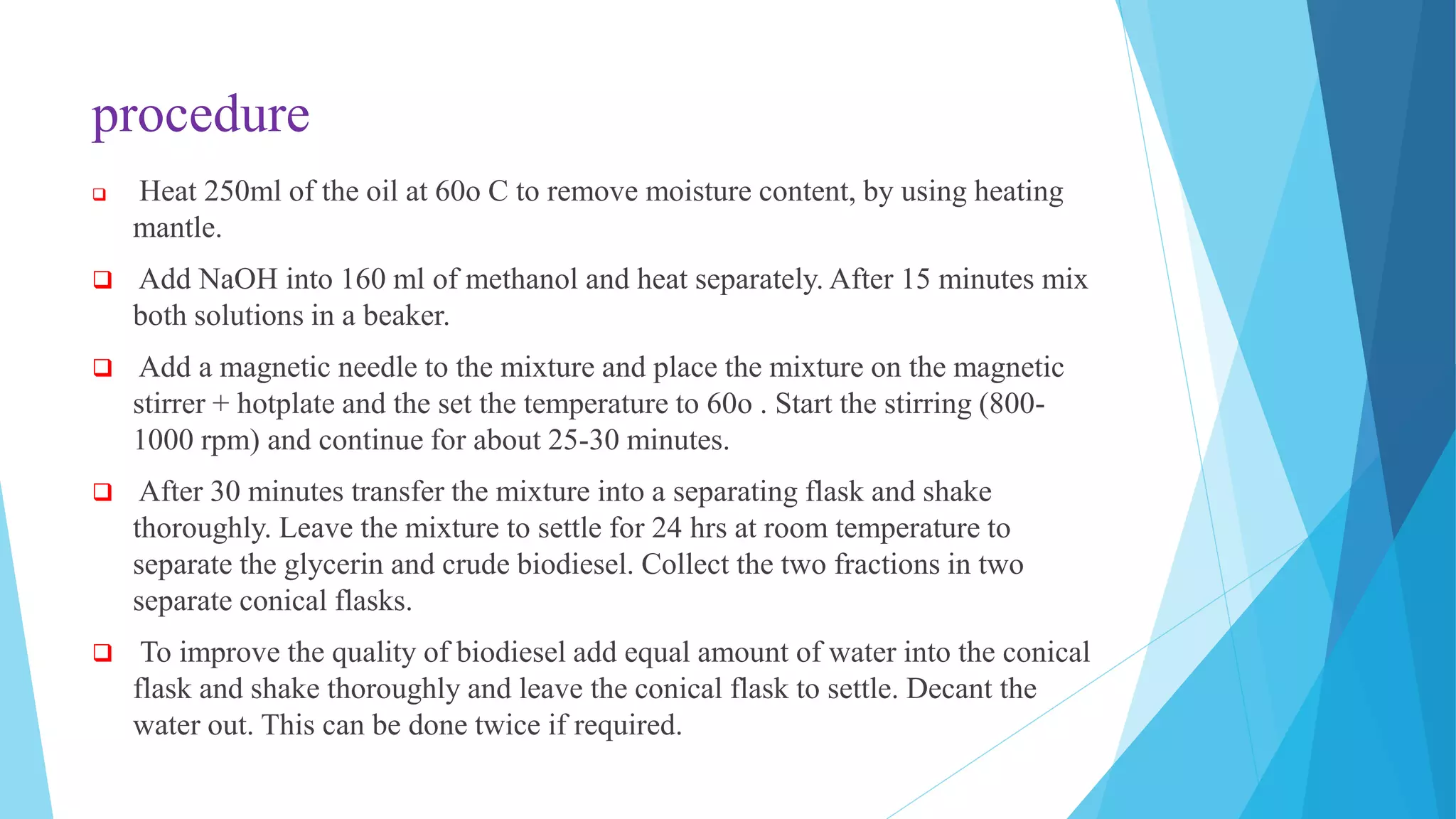 Biodiesel production from waste cooking oil by using an ultrasonic ...